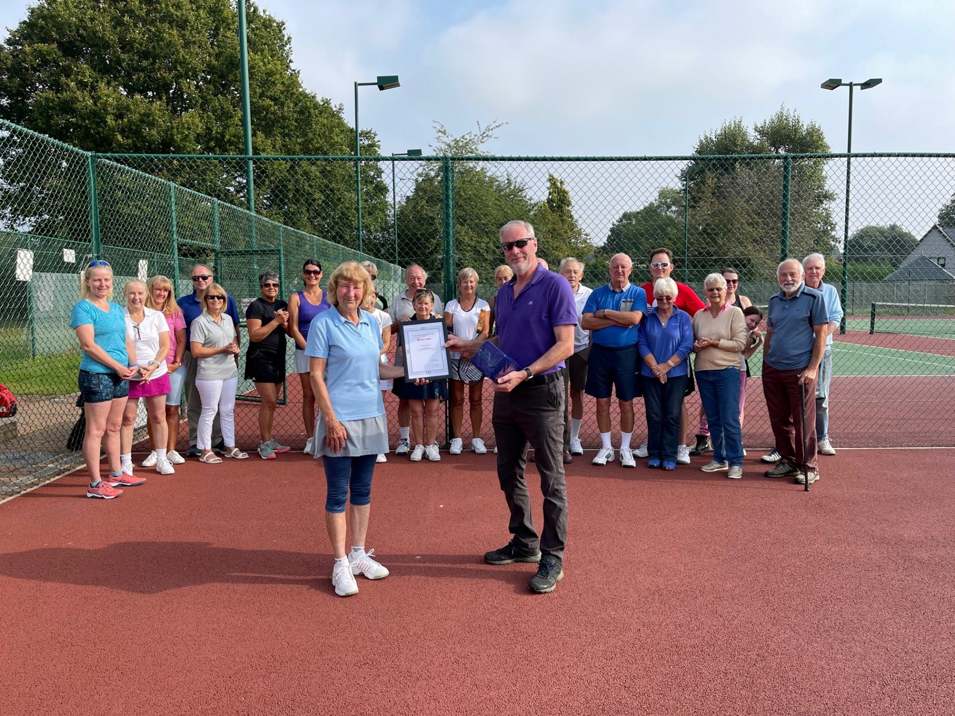 Jan Rochester of Wickham Bishops Tennis Club receives her Meritorious ...